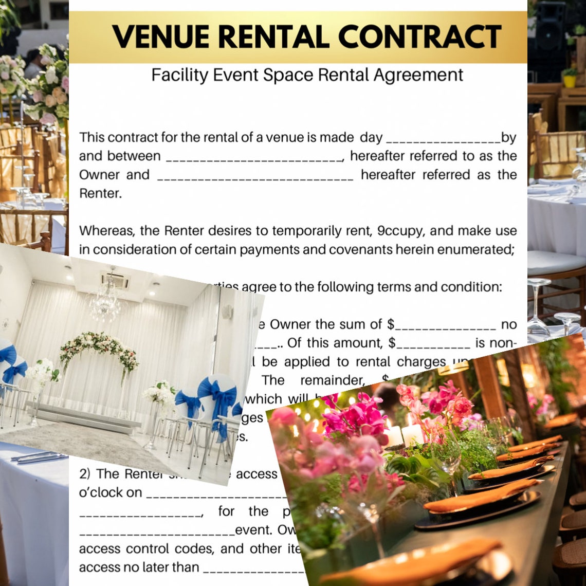 Event Venue Rental Contract - Etsy