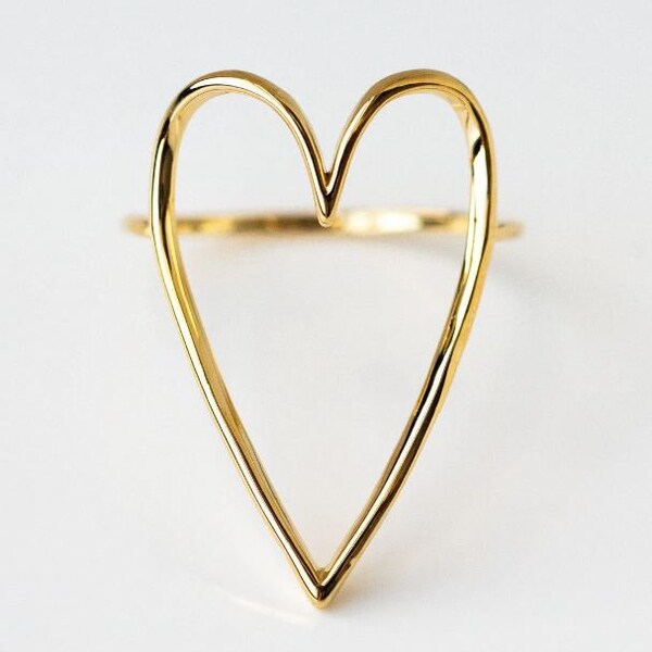 Hollow Heart Ring - Etsy