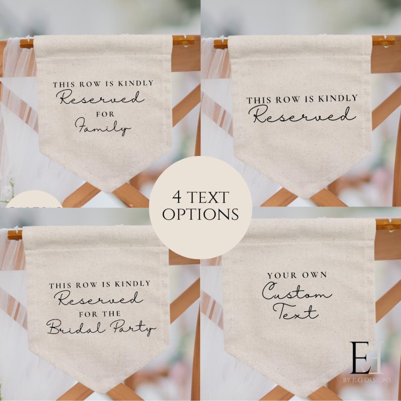 Linen Reserved Row Sign, Boho Wedding Ceremony Decor - Etsy