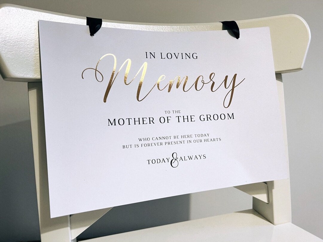 Reserved Seat Tag, in Loving Memory Tag, Wedding Sign for Those Not ...