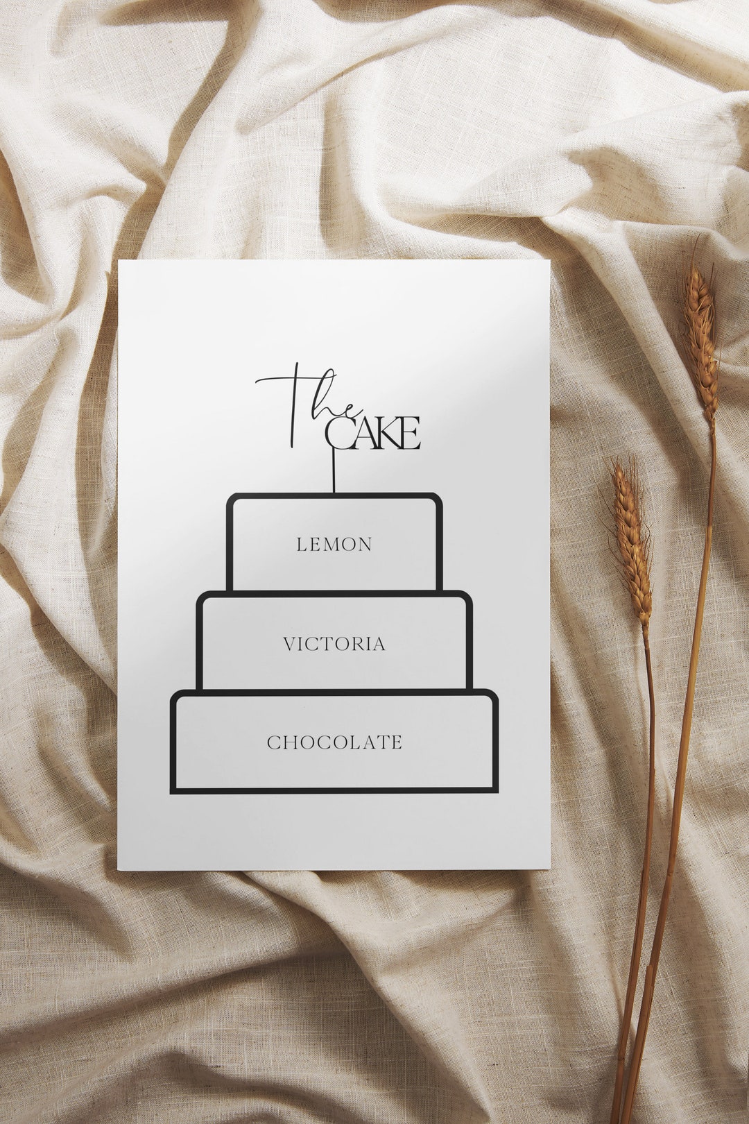 Letrero de pastel simple, letrero de menú de pastel moderno, letrero de ...