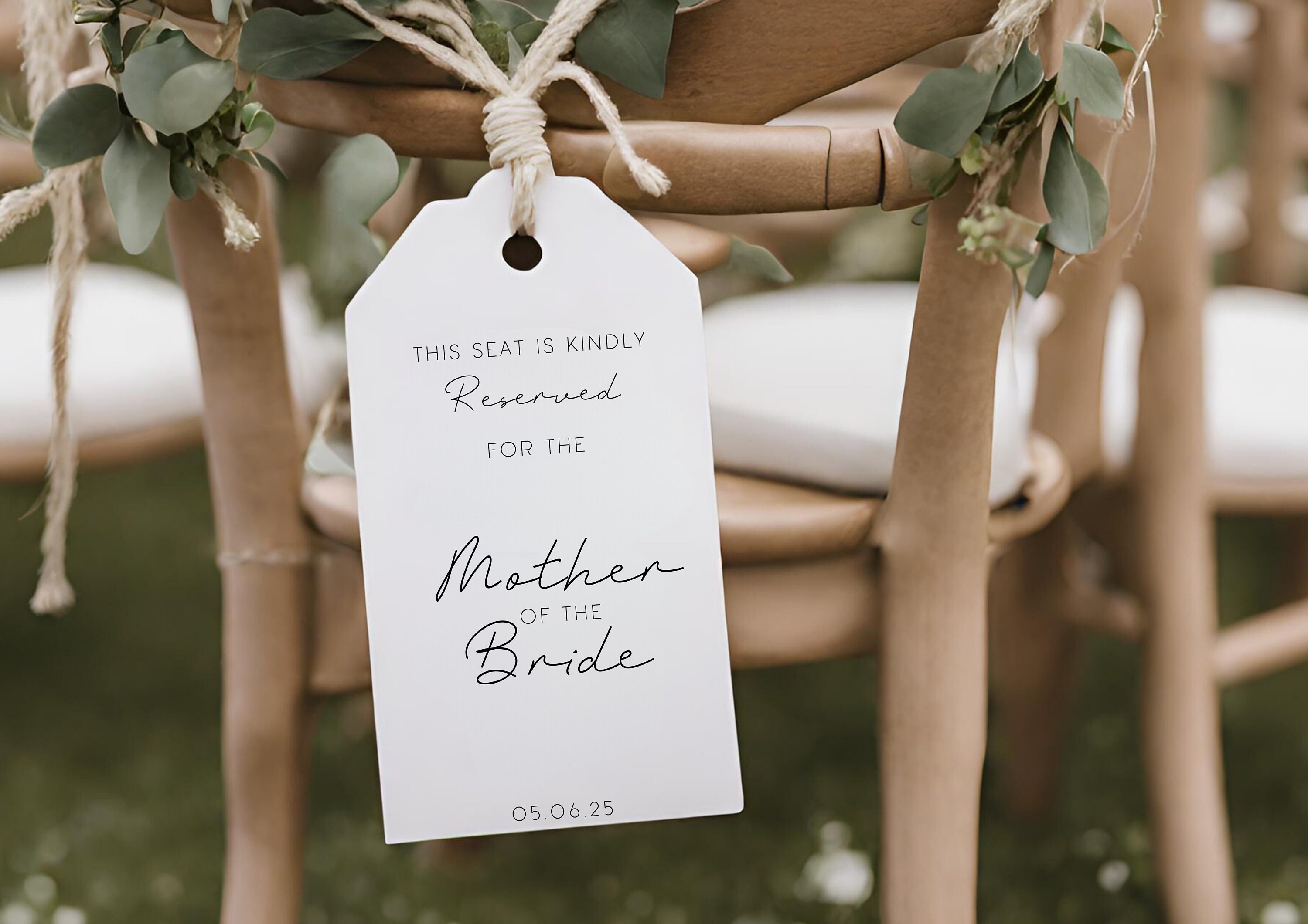 Minimalist Reserved Seating Tags – Wedding Ceremony Cards - Etsy