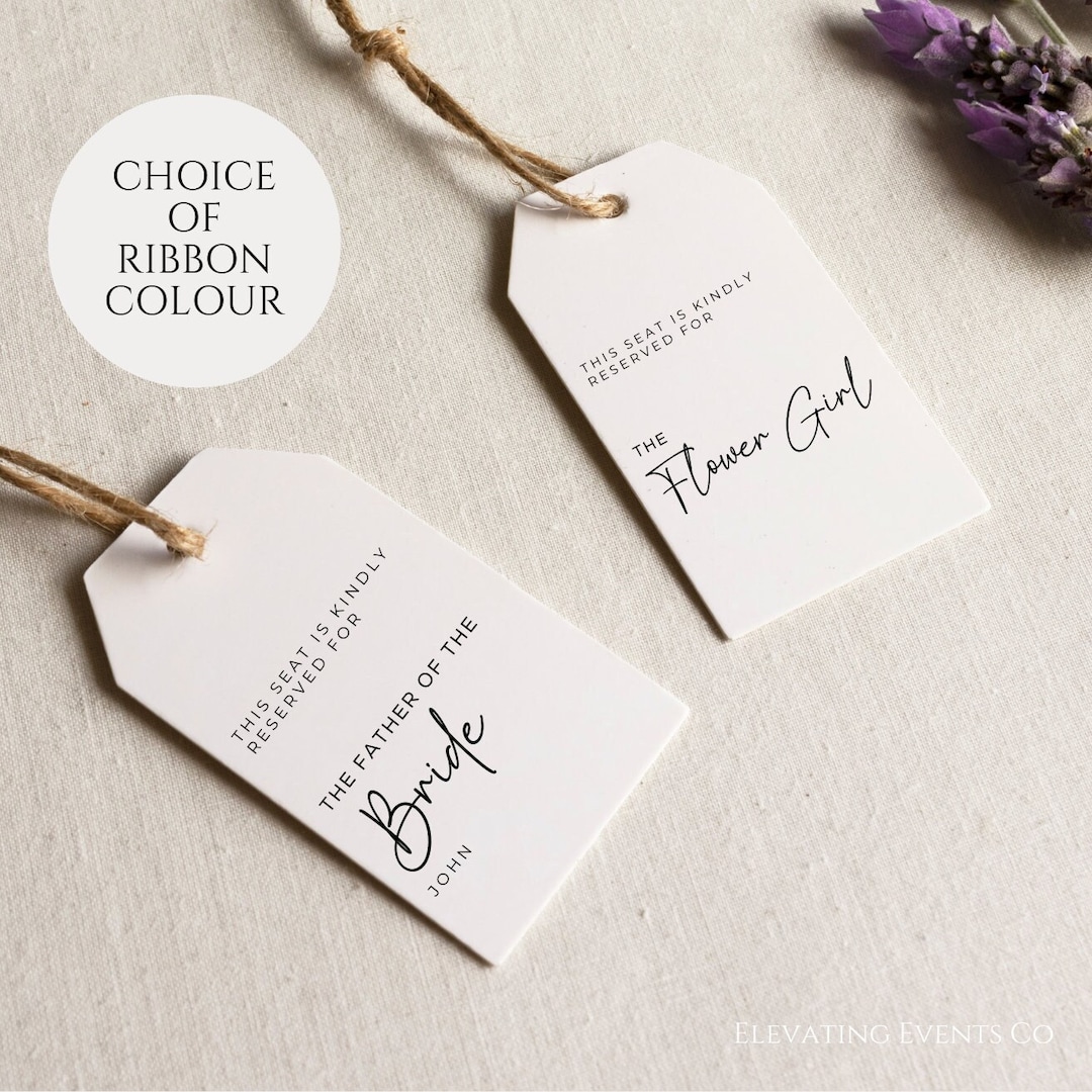 Reserved Seating Tags for Wedding - Minimalist Elegance for Weddings ...