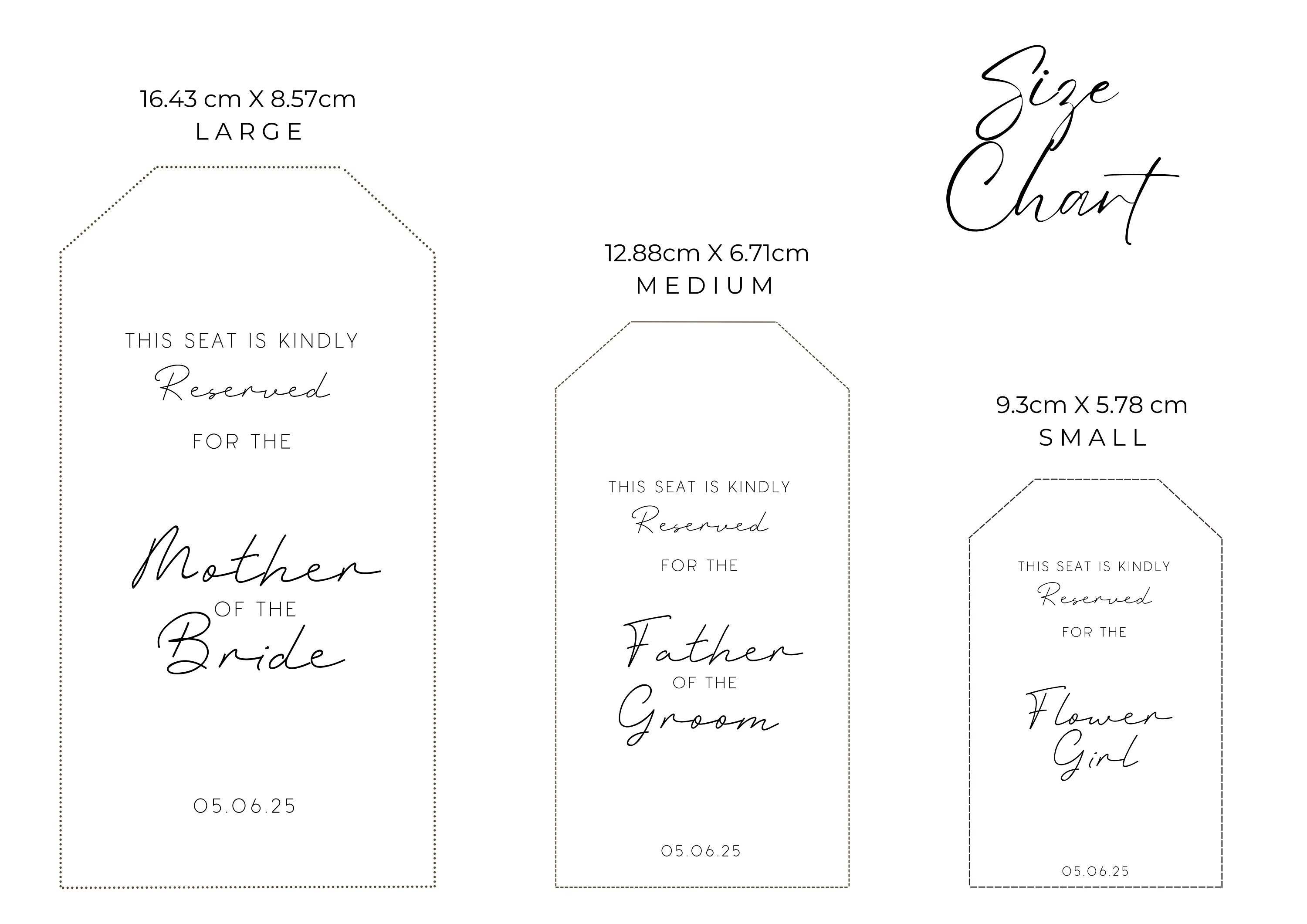 Minimalist Reserved Seating Tags – Wedding Ceremony Cards - Etsy