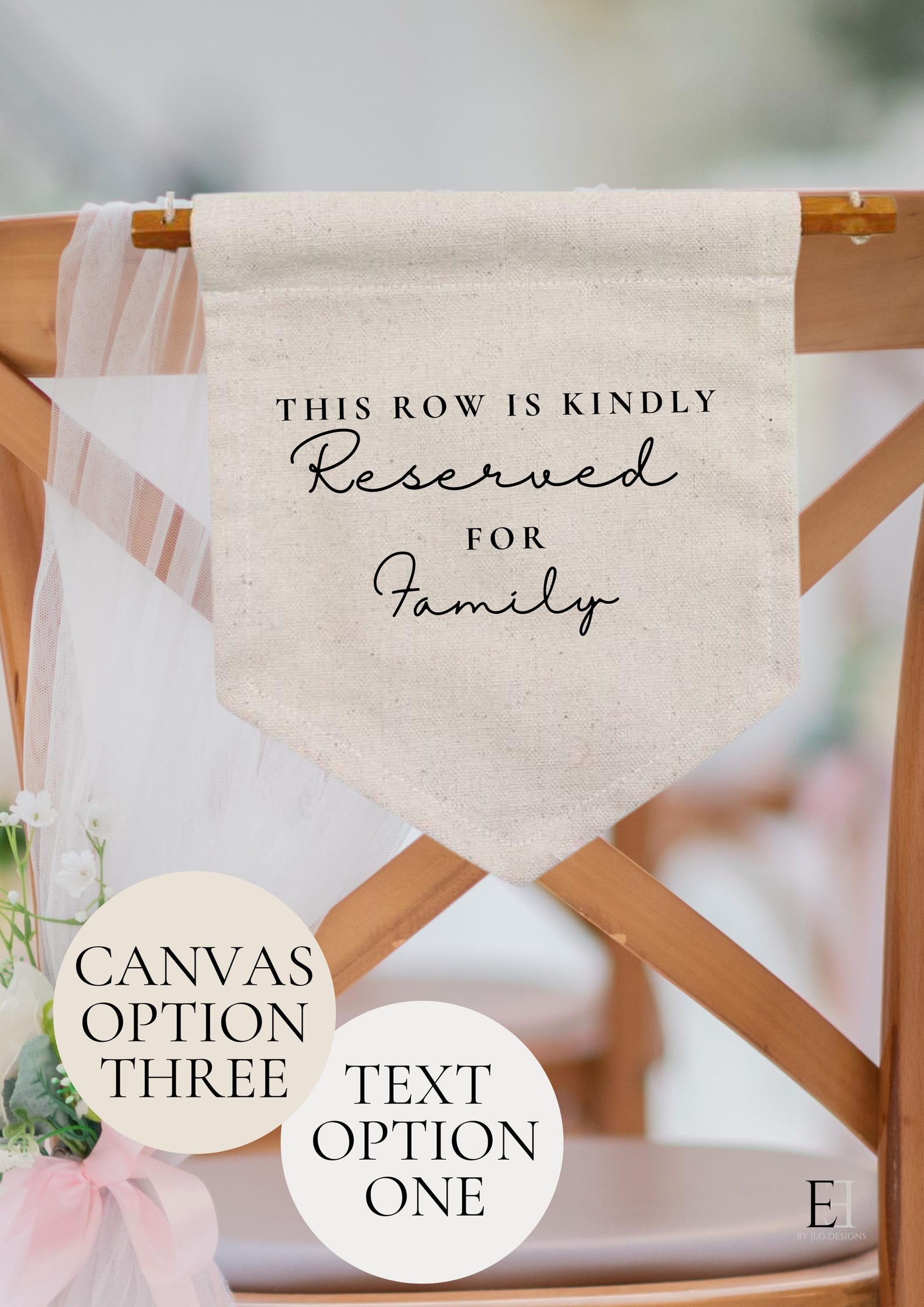 Linen Reserved Row Sign, Boho Wedding Ceremony Decor - Etsy