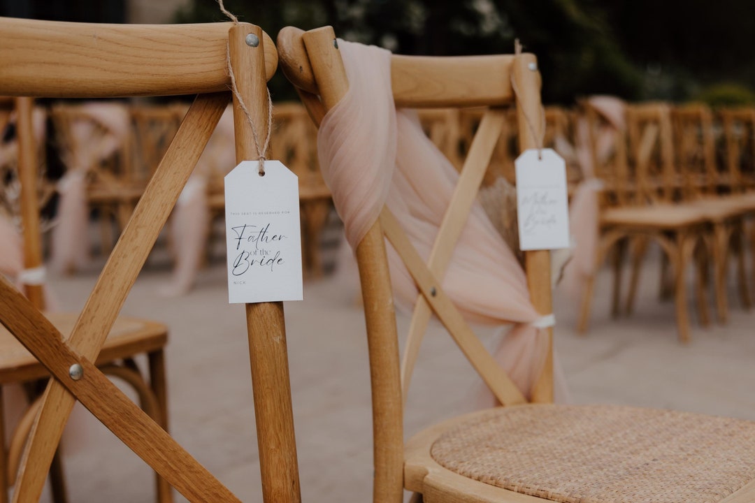 Reserved Seating Tags, Hammered Card or Smooth Matte Wedding Tags, With ...