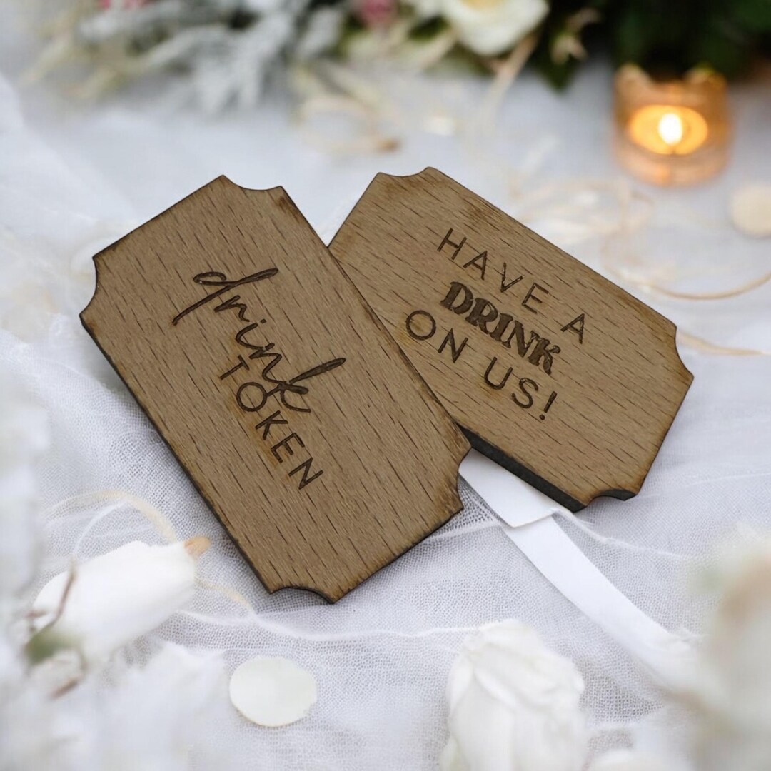 Wedding Tokens, Free Drink Tokens, Wedding Favour Ideas, Wedding ...