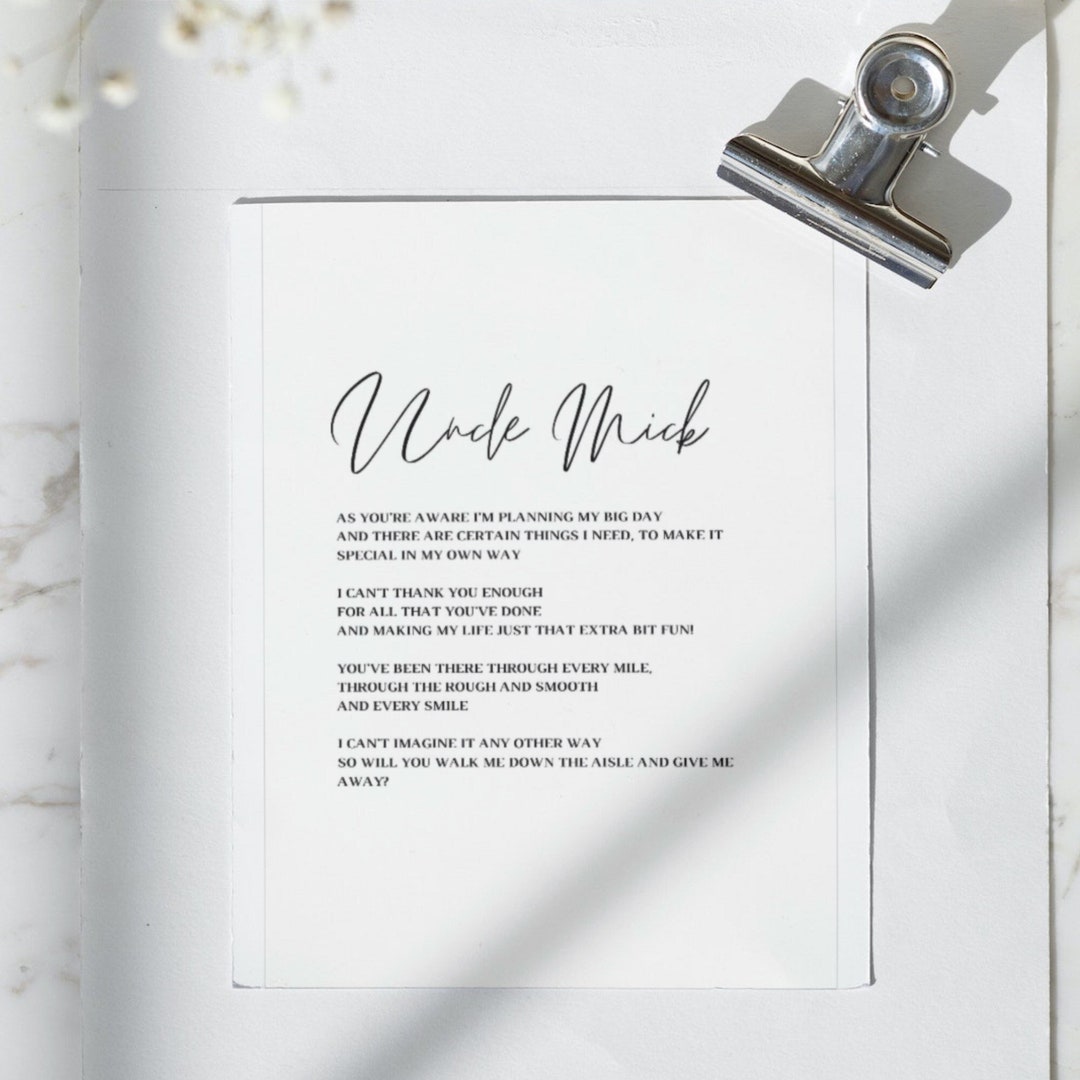 Walk Me Down the Aisle Invitation/ Asking Someone to Walk Down the ...