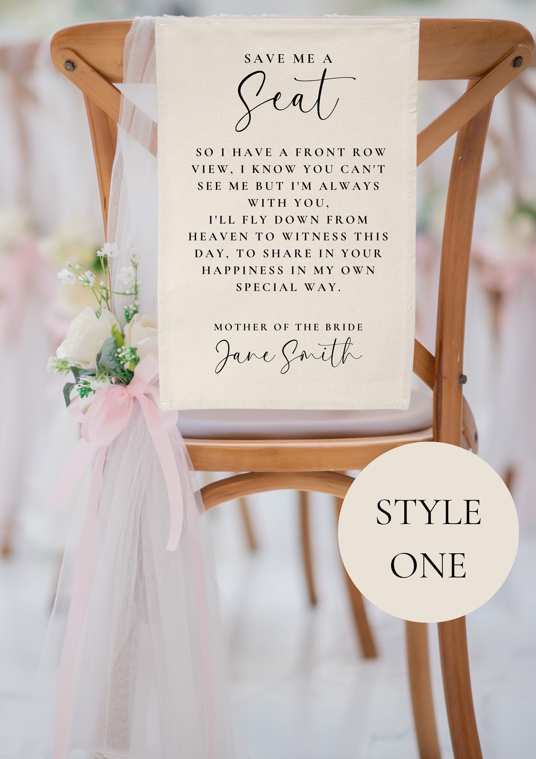 In Loving Memory Wedding Sign, Reserved Seat Tag, in Loving Memory Tag ...