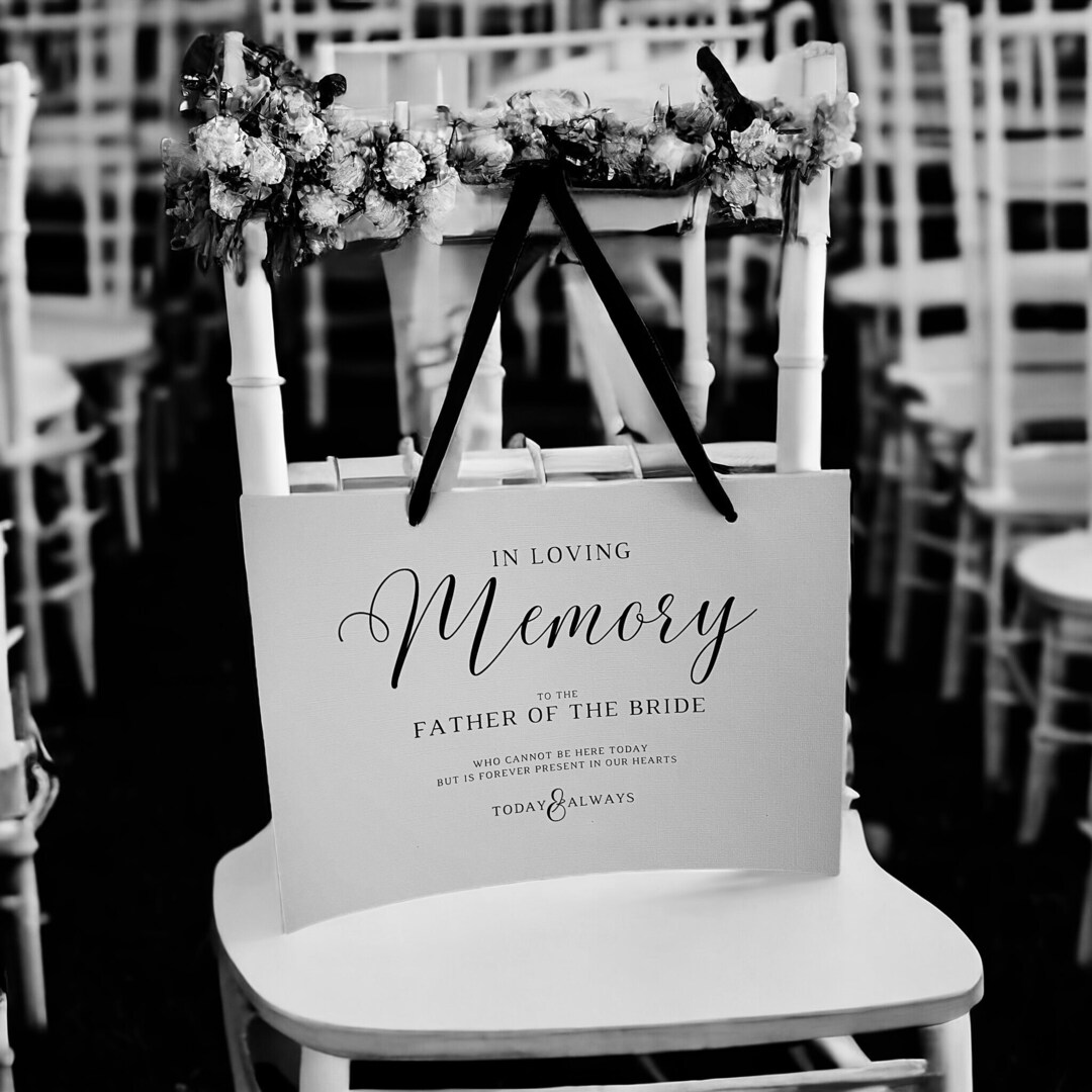 Reserved Seat Tag, in Loving Memory Tag, Wedding Sign for Those Not ...