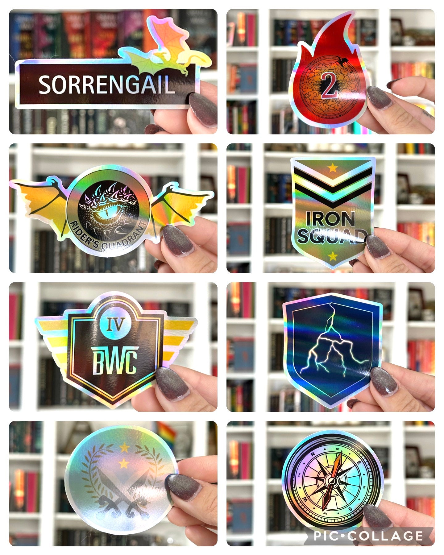 Set of 8 Fourth Wing Iron Flame Inspired Flight Jacket Patch Stickers ...