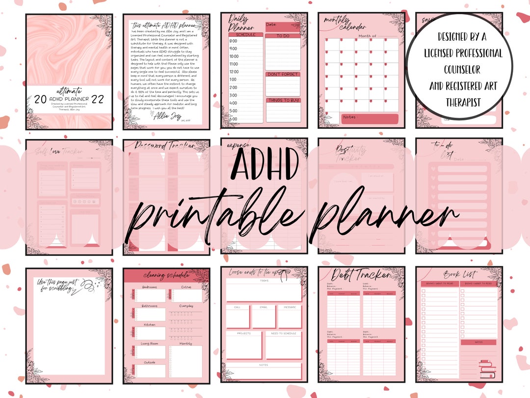 Ultimate Pink ADHD Planner, ADHD Planner Adults, ADHD Journal, Adhd ...