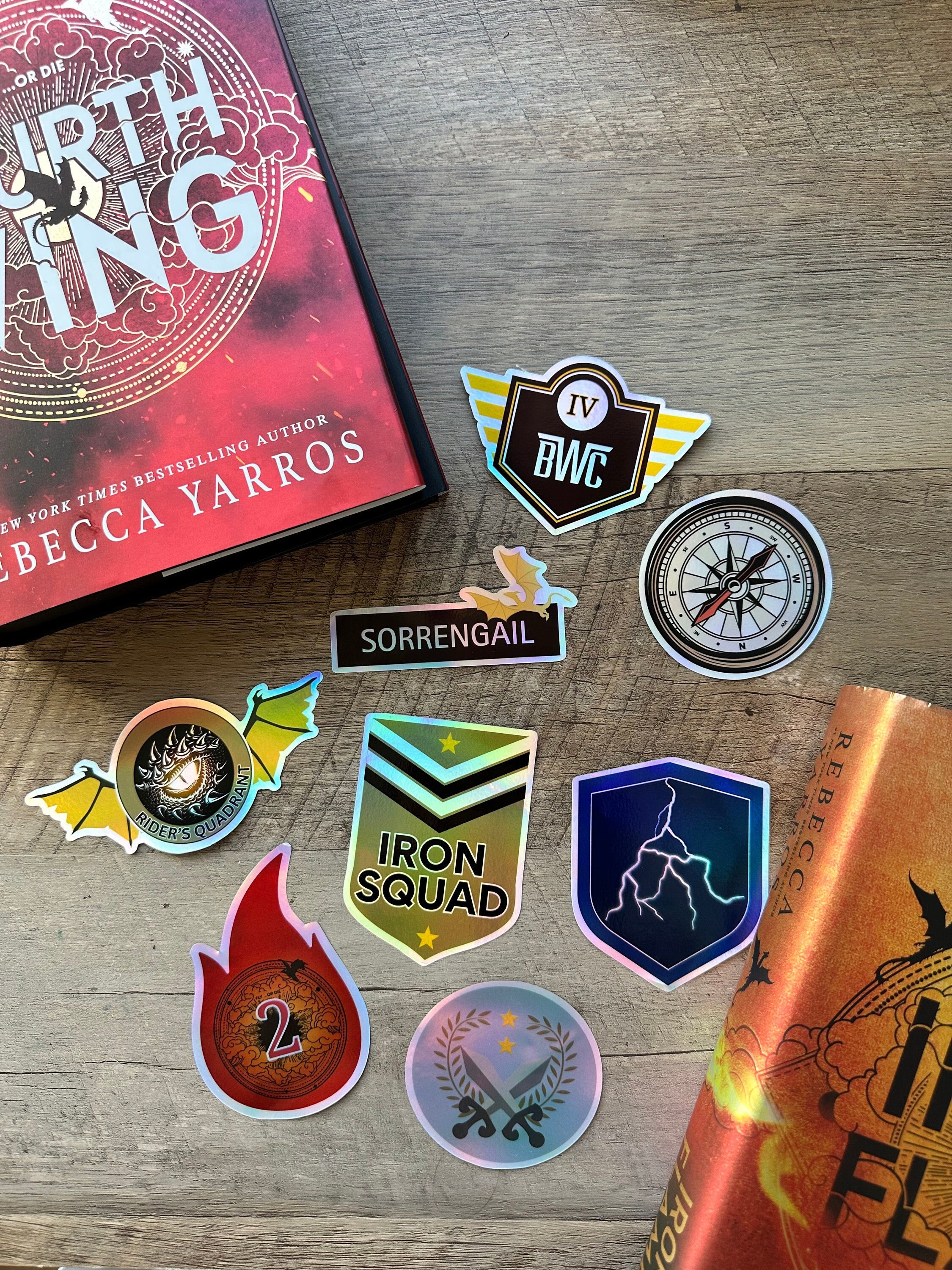 Set of 8 Fourth Wing Iron Flame Inspired Flight Jacket Patch Stickers ...