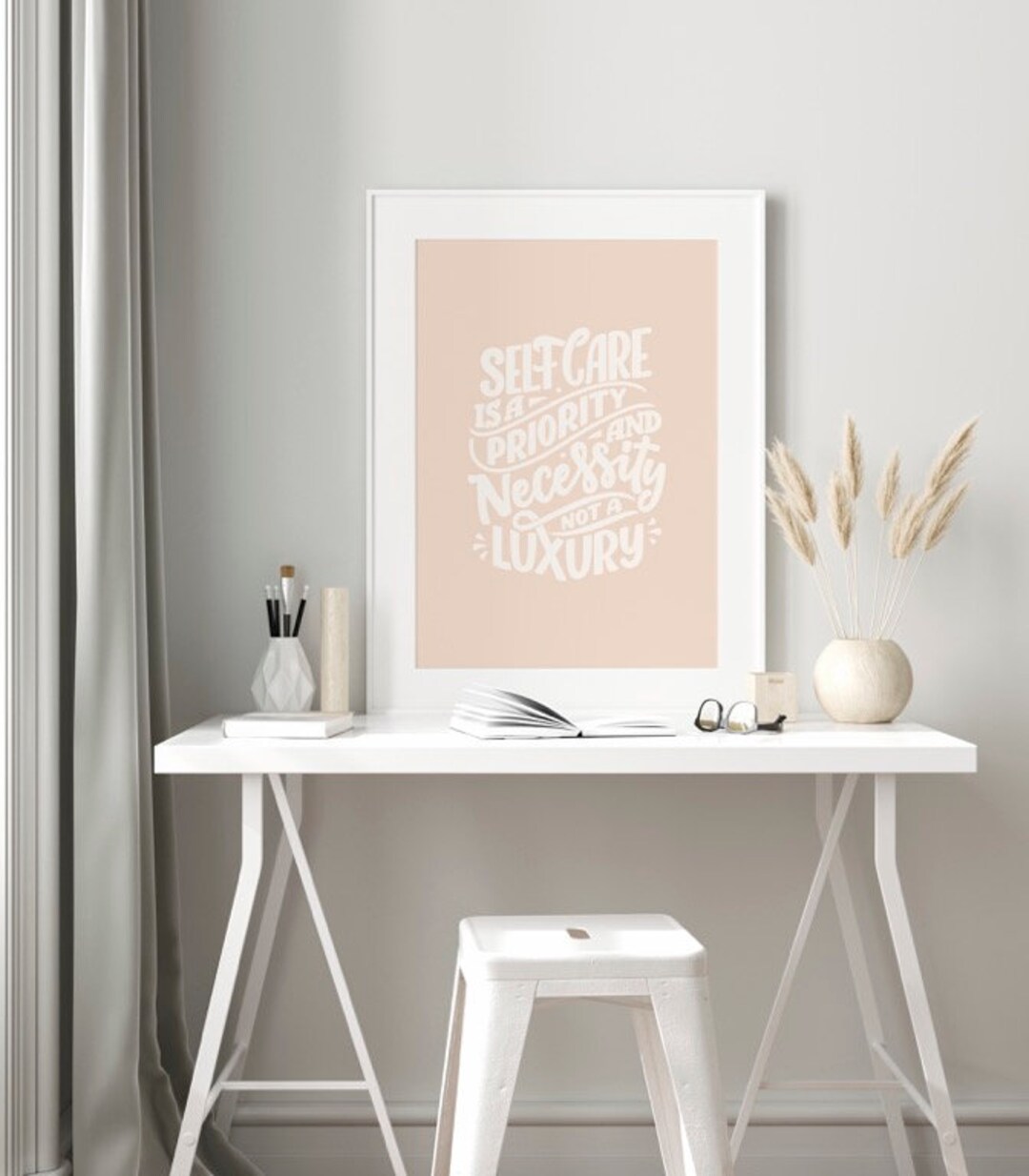 Neutral Self Care Quote Bohemian Wall Art | Gallery Wall Print Set ...