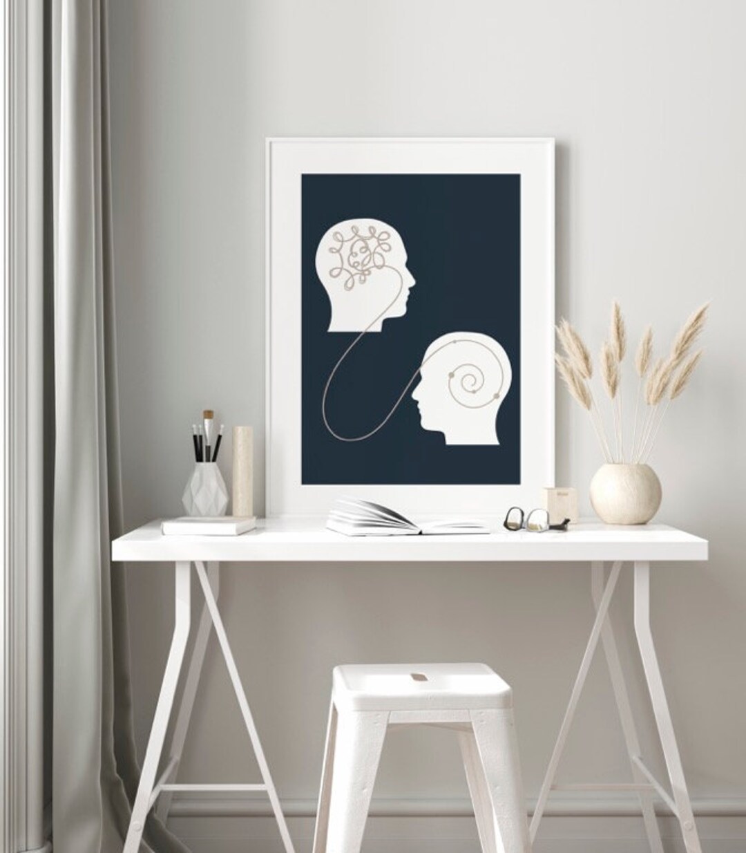 Calm Blue Therapy Brain Wall Art | Therapy Office Wall Art | Gallery ...