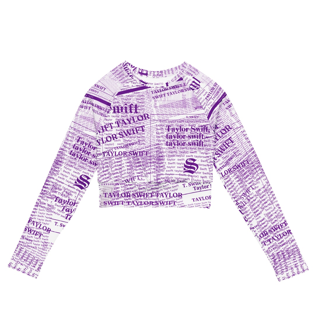 Taylor Swift Inspired Purple Reputation Newsprint Newspaper Long Sleeve ...