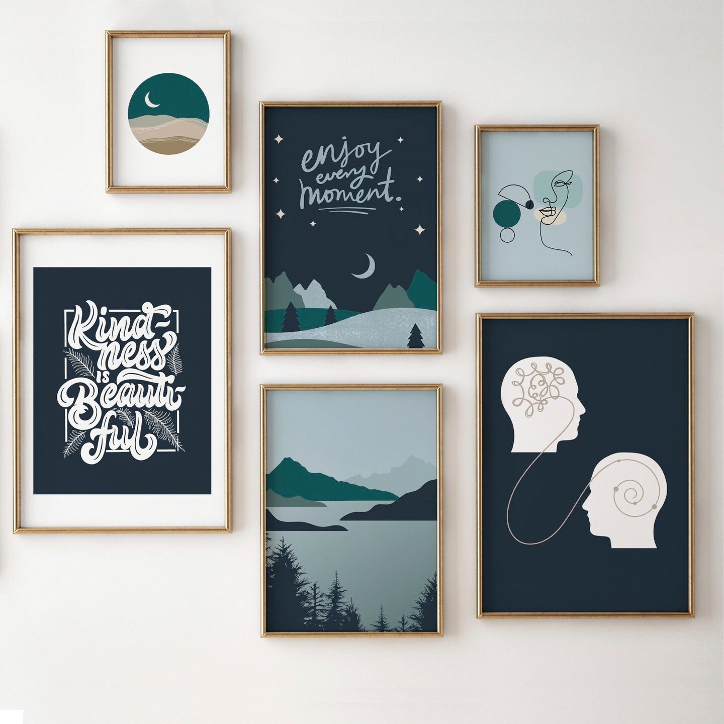 Calm Gallery Wall Art Set of 6 Prints Printable Art Therapy Office ...