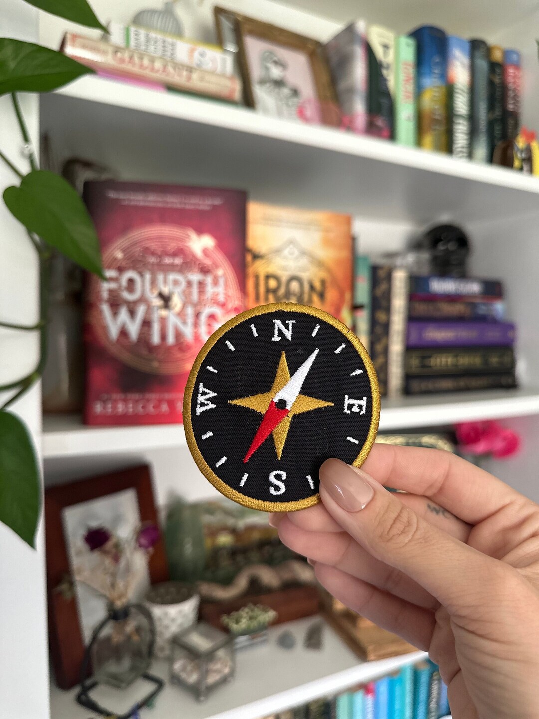 Compass Embroidered Fourth Wing Patch, Iron Flame Embroidered Patch ...