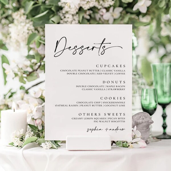 Dessert Menu Template - Etsy