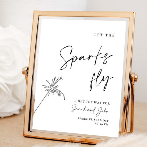 Wedding Sparklers Sign Let the Sparks Fly Sign Sparklers - Etsy
