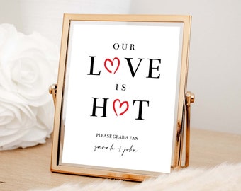 Love is Hot Fan Sign - Etsy