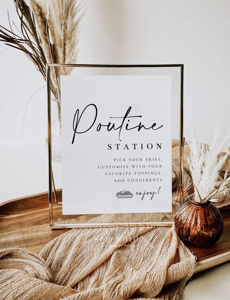 Poutine Bar Sign Poutine Buffet Sign Template Editable - Etsy