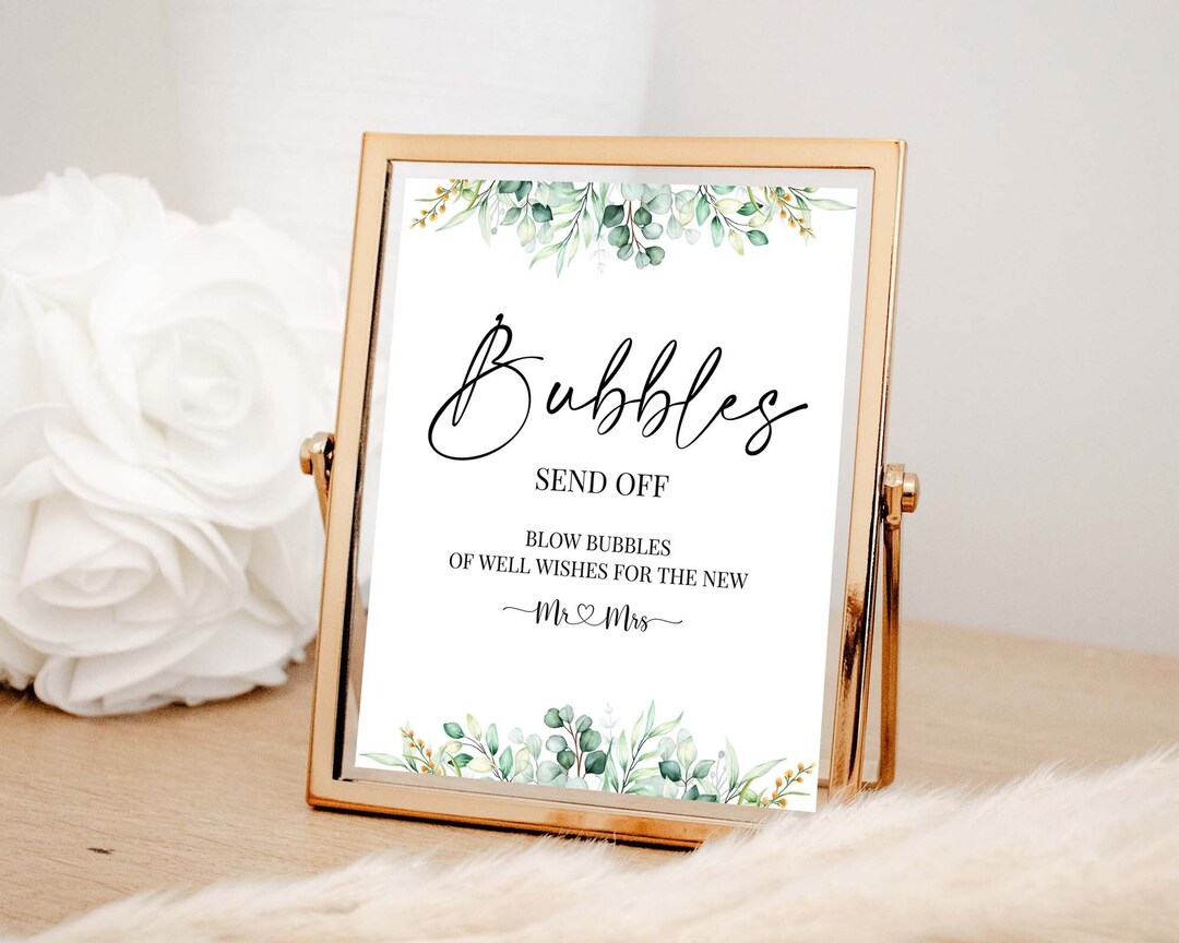 Bubbles Send off Sign Custom Wedding Bubbles Sign Printable - Etsy UK
