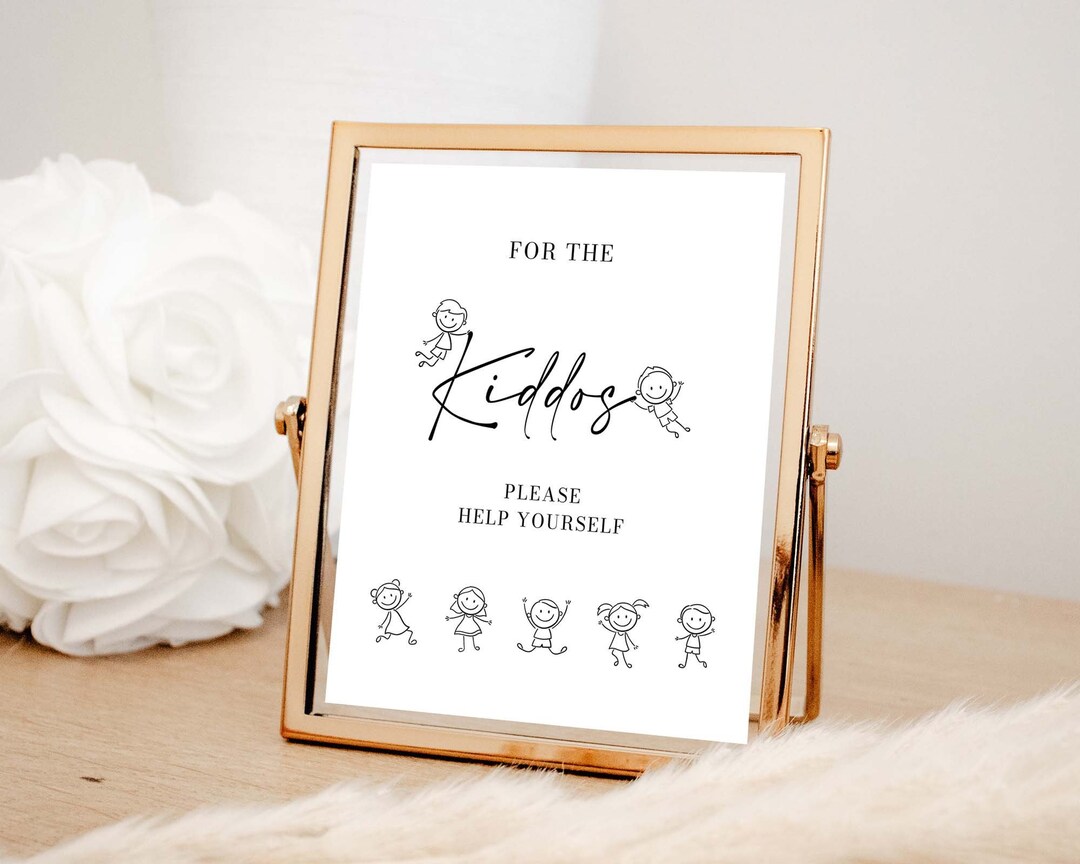 For the Kiddos Sign Template Printable Kids Wedding - Etsy