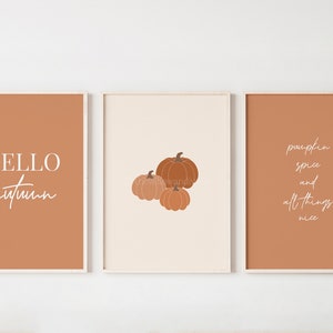 A3 / A4 / A5 Hello Autumn Pumpkin Spice Set of 3 Printable Digital ...