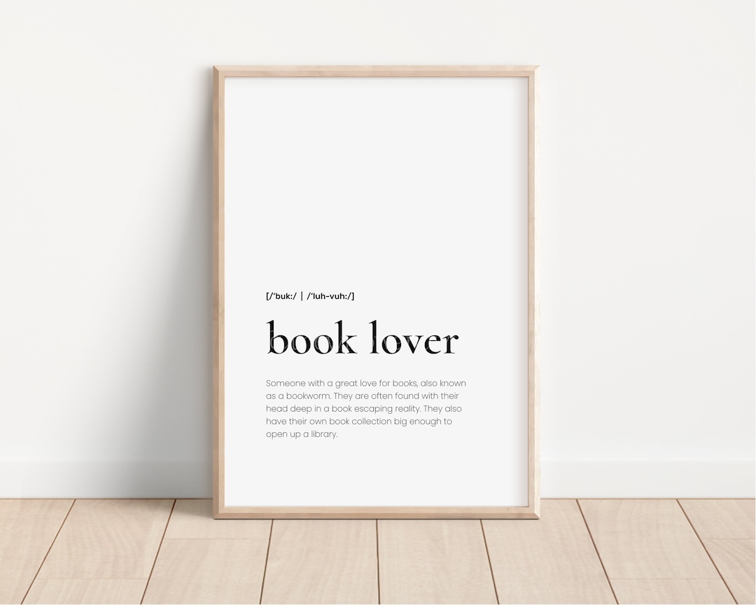 A3 / A4 / A5 Book Lover Definition Printable Digital Download, Wall Art ...