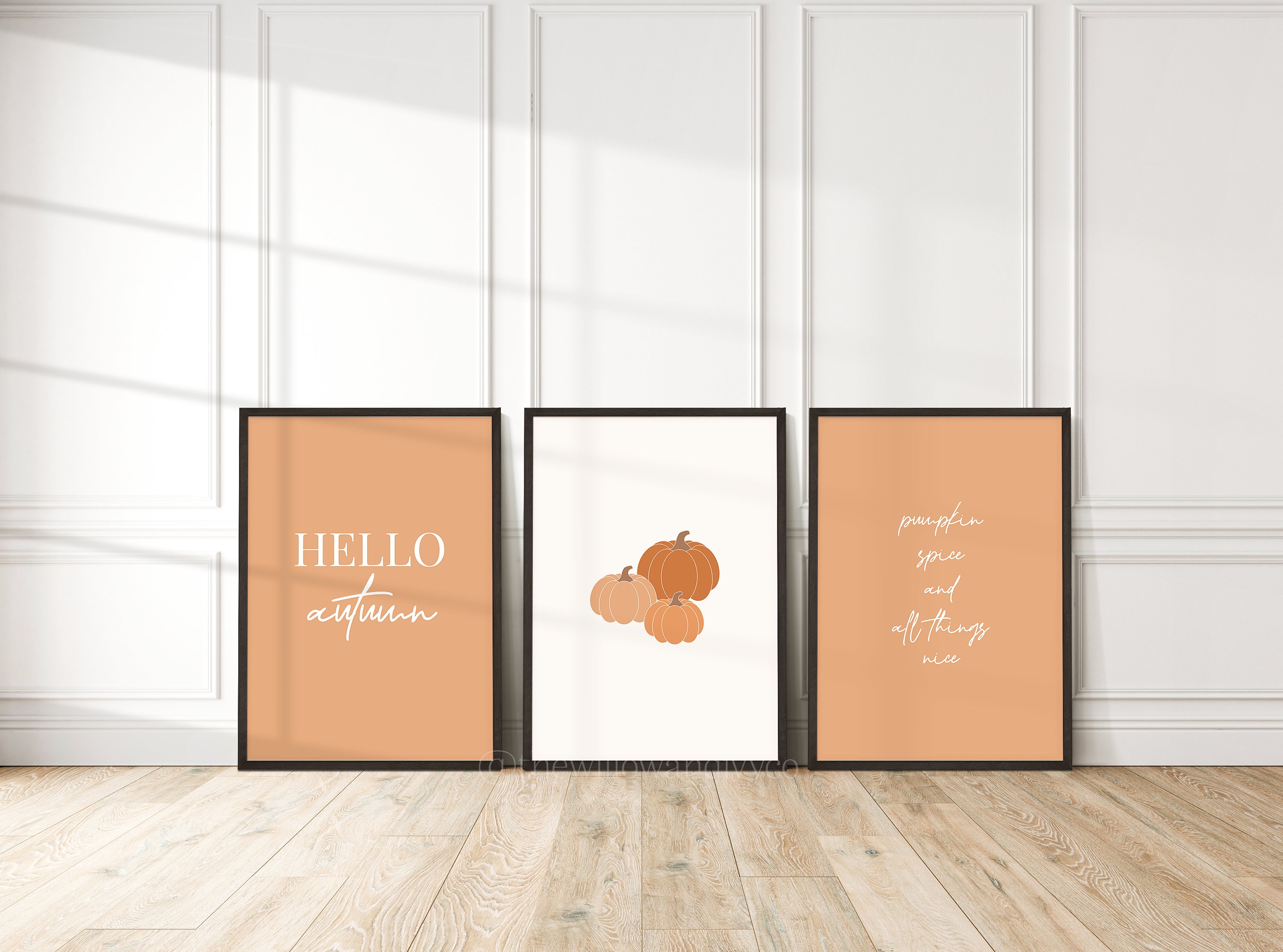 A3 / A4 / A5 Hello Autumn Pumpkin Spice Set of 3 Printable Digital ...