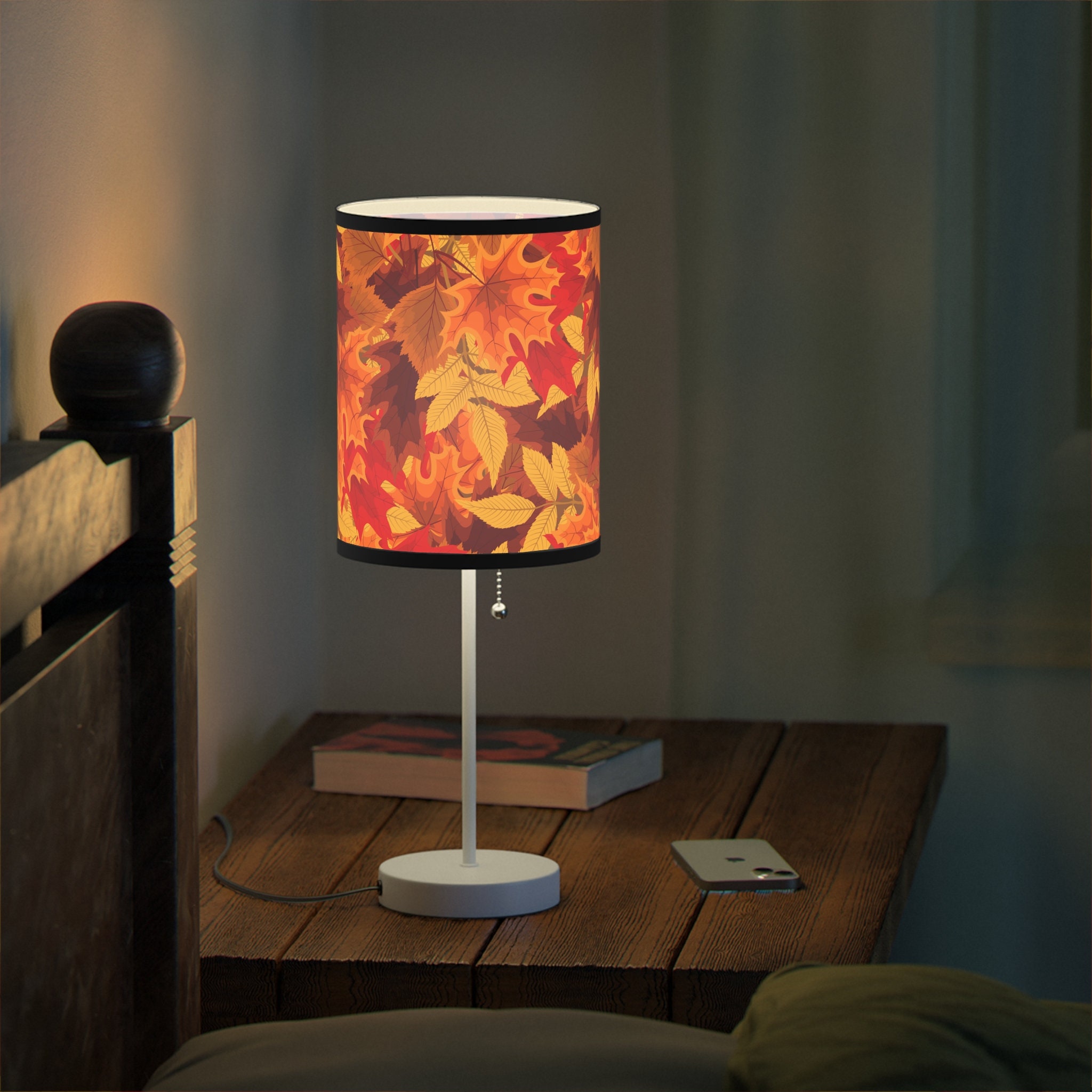 Autumn Leaves Fall Leaves Lamp on a Stand Decorative Lamp Orange Lamp ...