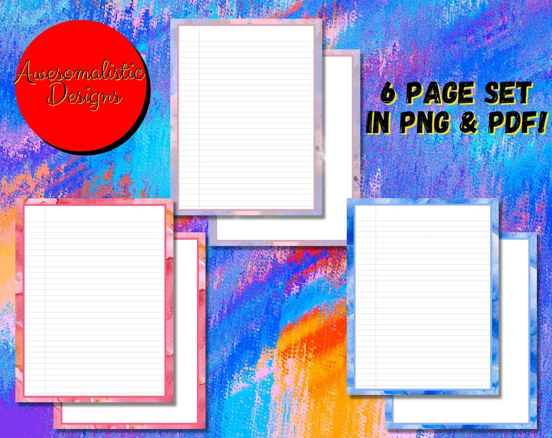 Watercolor Border Stationery Set Fancy Stationery Bordered Stationery ...