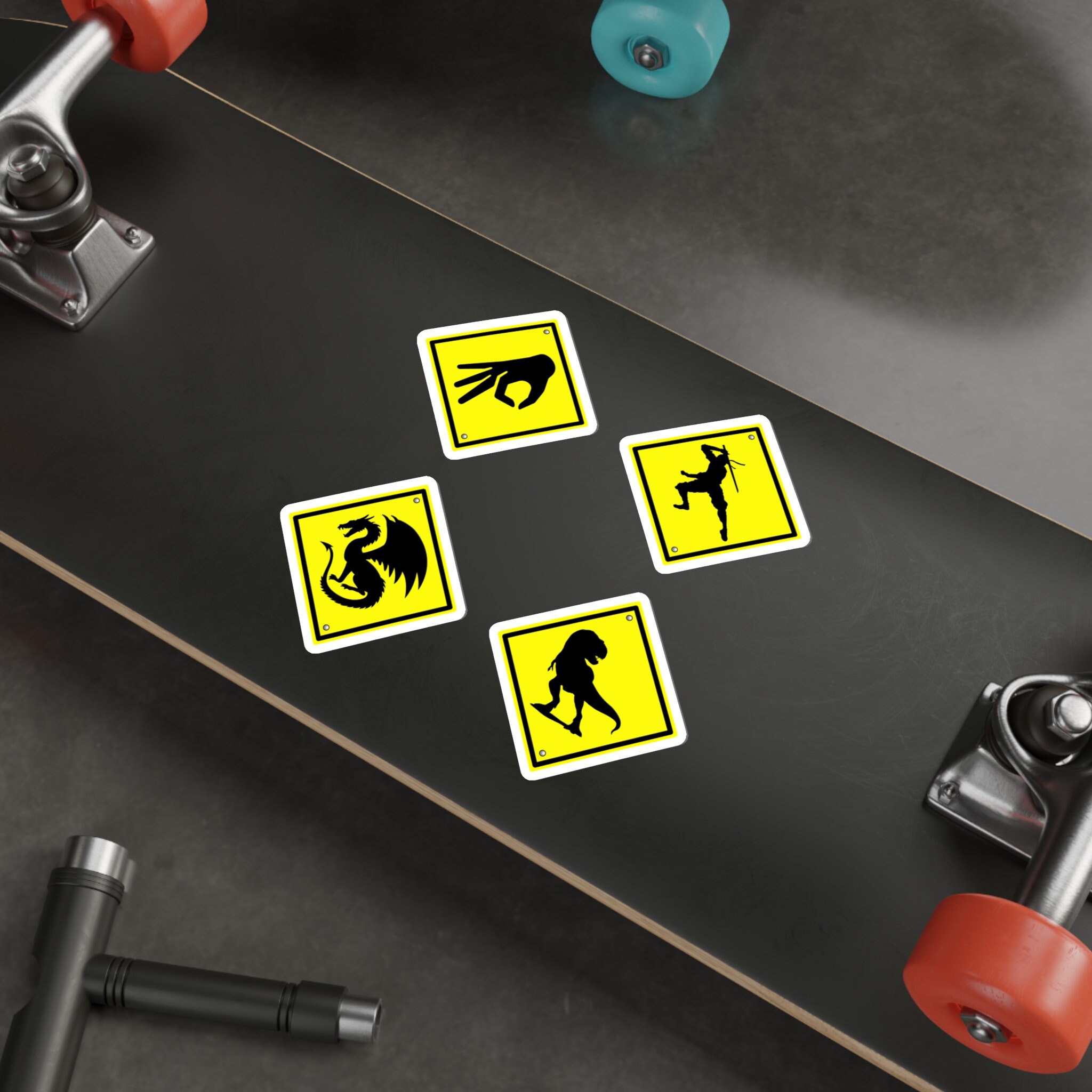 Caution Sign Stickers Multi-pack Circle Game Sticker Ninja Sticker ...