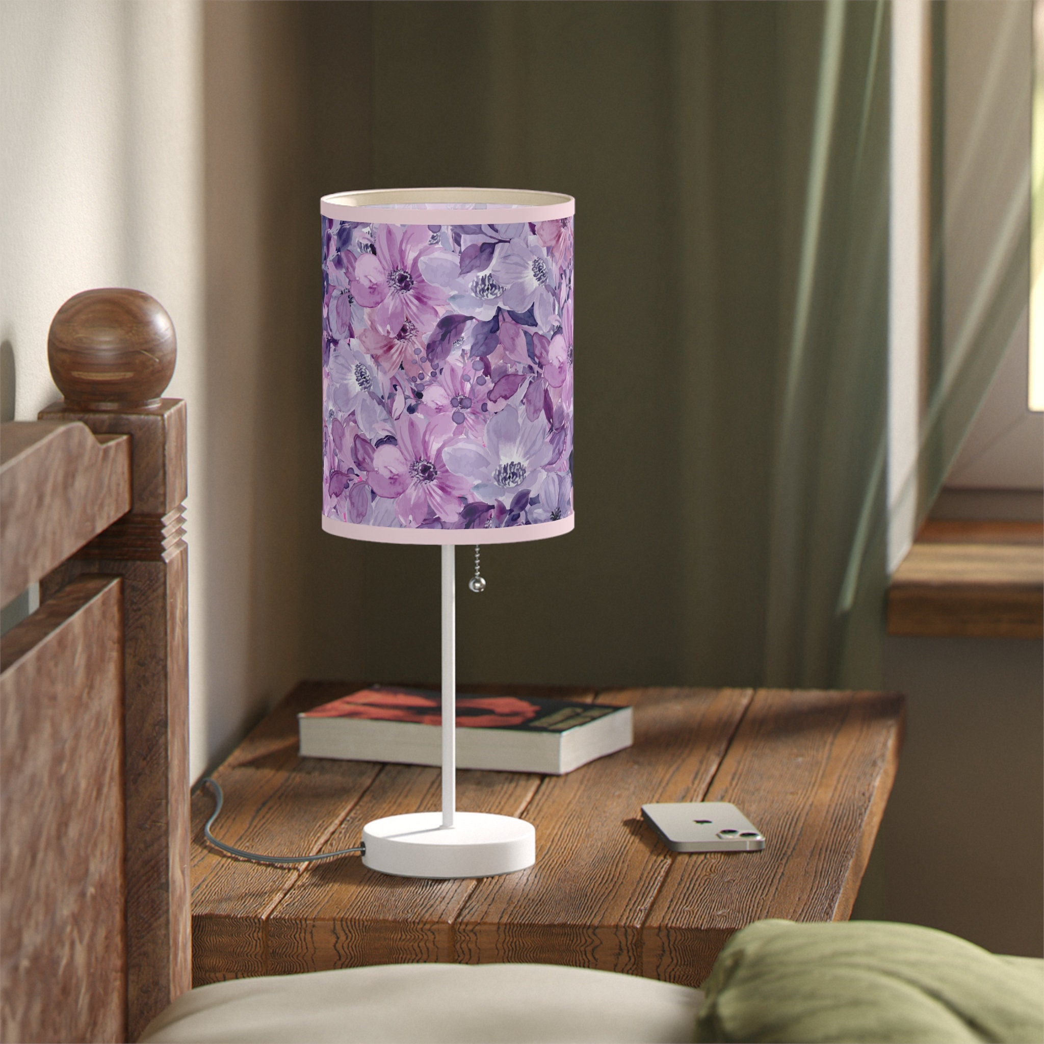 Watercolor Floral Pattern Table Lamp Desk Lamp - Etsy