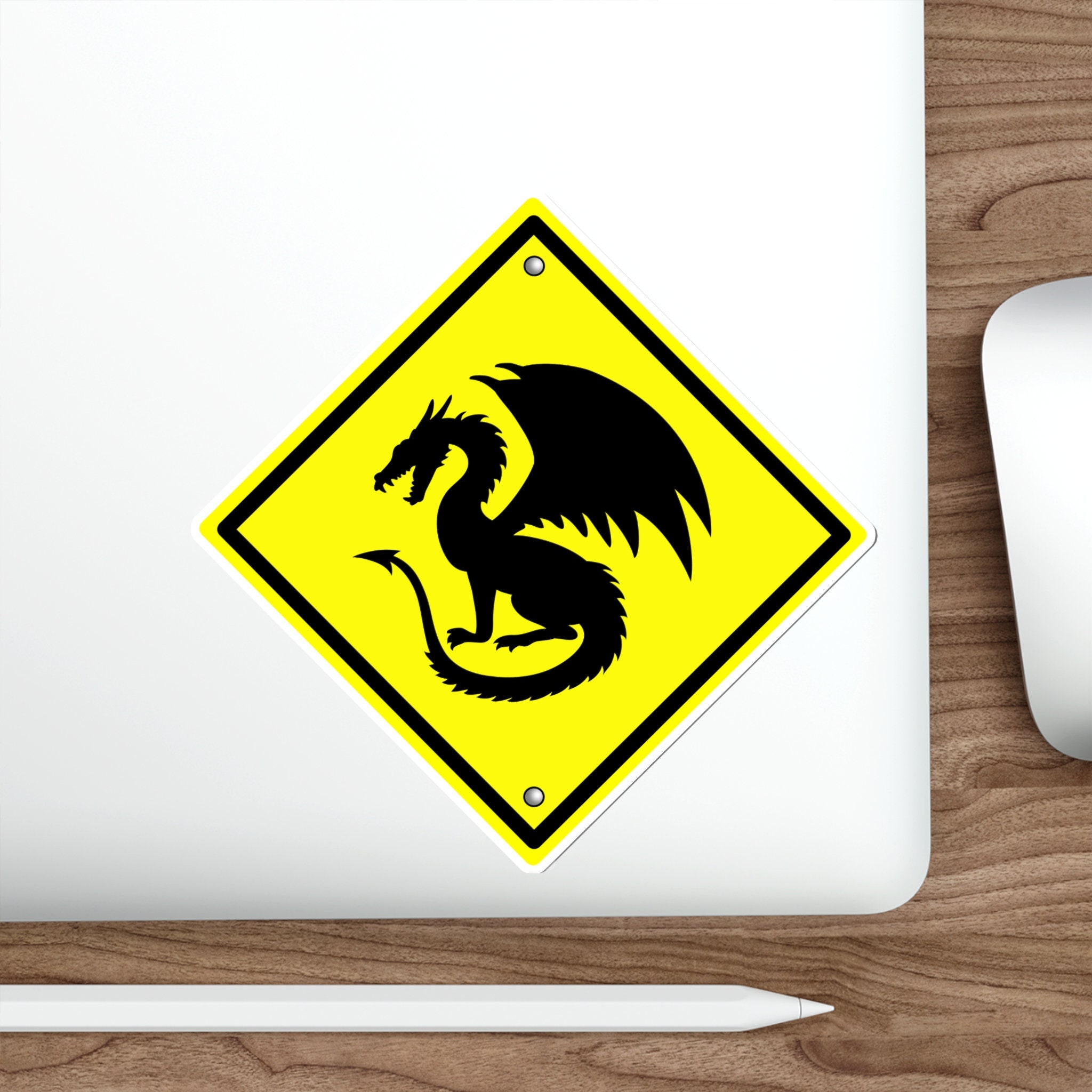 Beware of Dragon Caution Dragon Crossing Caution Sign Die-cut Sticker ...