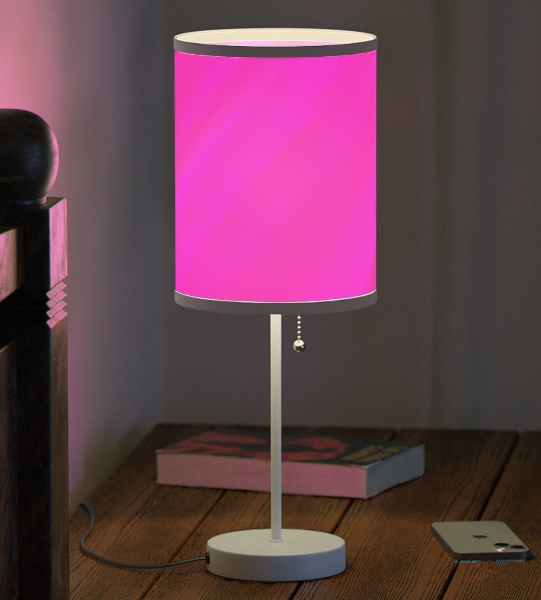 Modern Art Lamp Colored Paint Blend Colorful Pink Blend Table Lamp on a ...