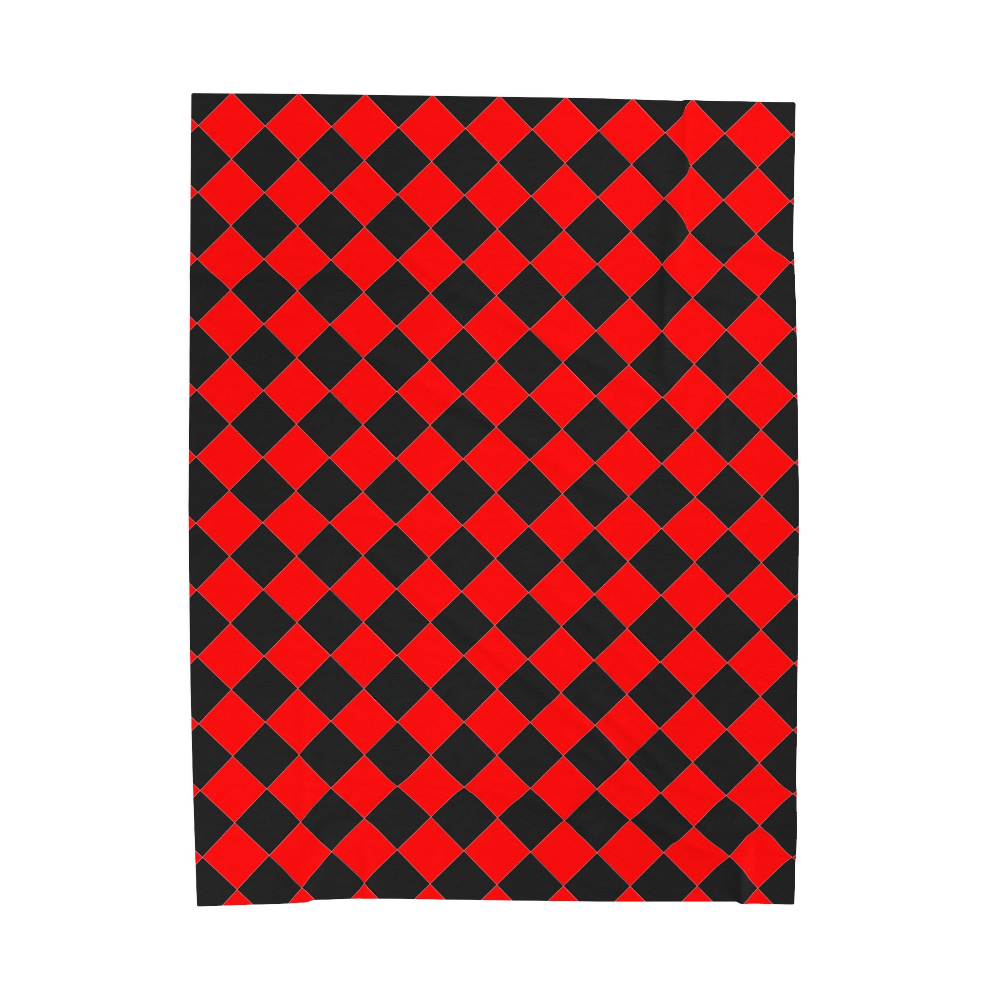 Red and Black Checkerboard Diagonal Pattern Checkered Throw Blanket ...