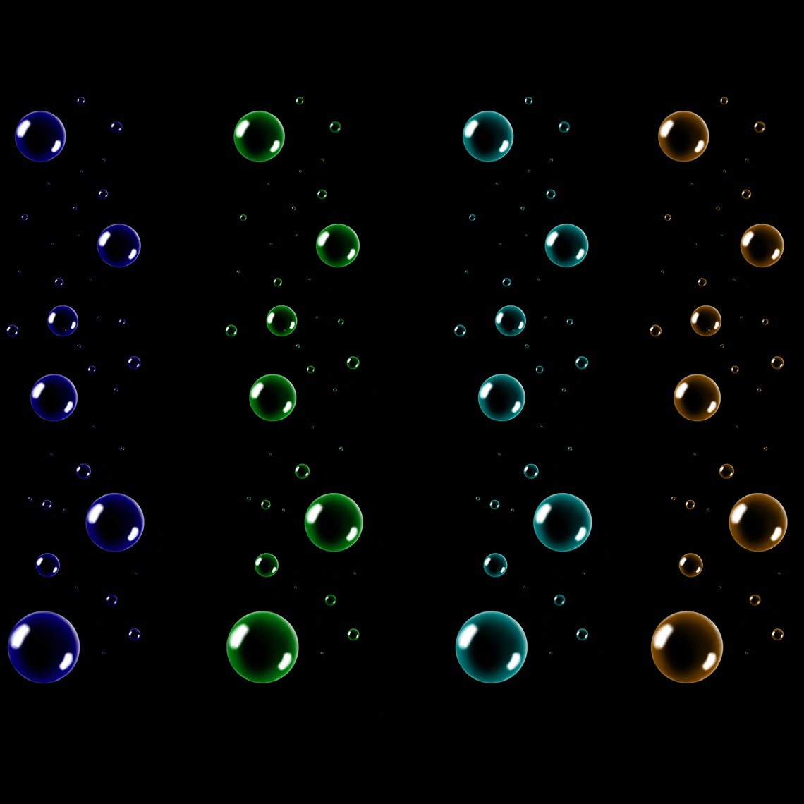 Colorful Transparent Bubble Clusters 4 Pack Crop to Use See Through ...