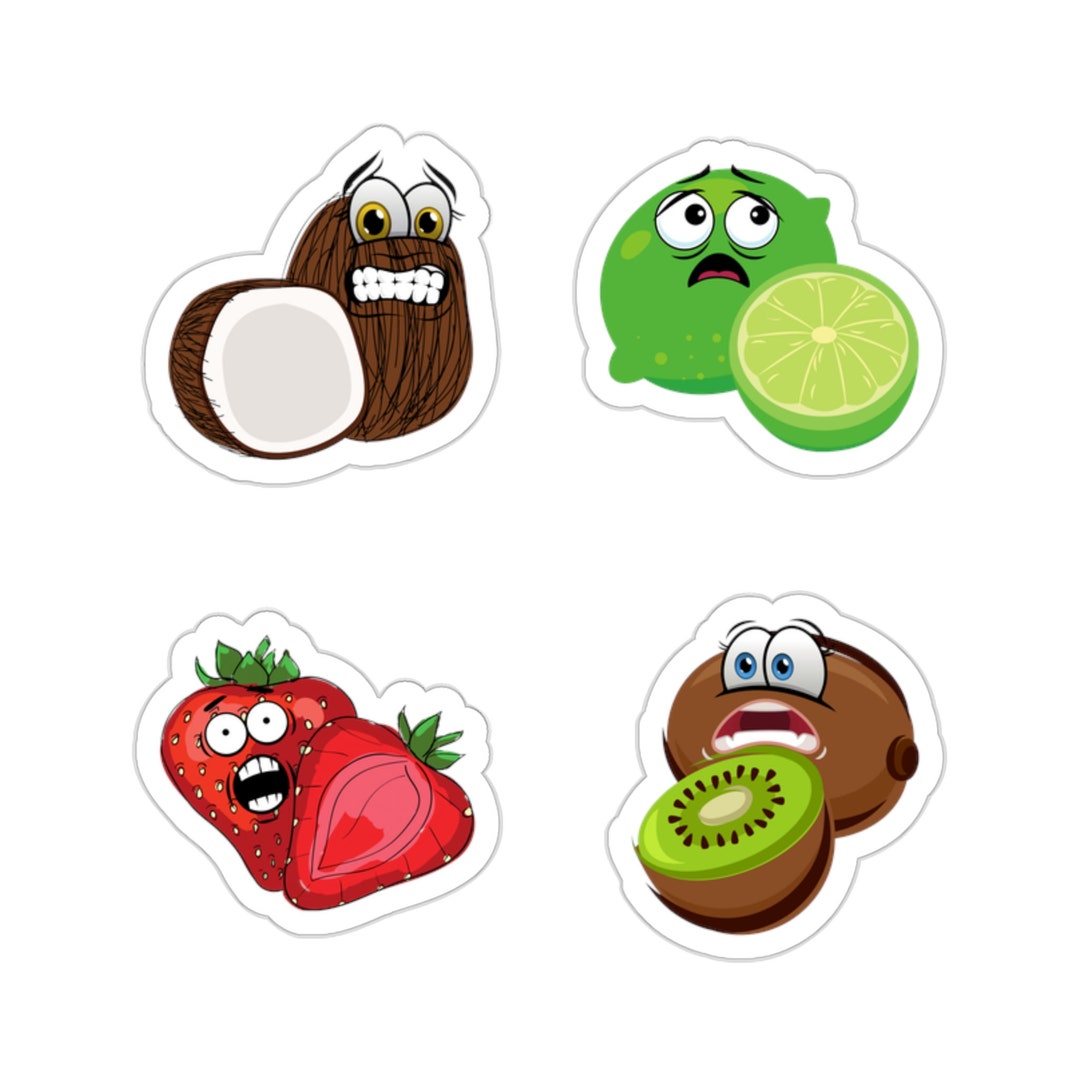Worried Fruit 4 Pack Scared Strawberry Scared Lime Scared Coconut ...
