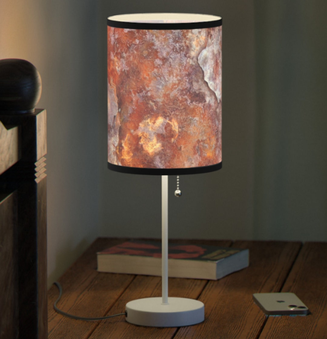 Rusted Metal Design Desk Lamp Rustic Gift for Lovers of Grunge Small ...