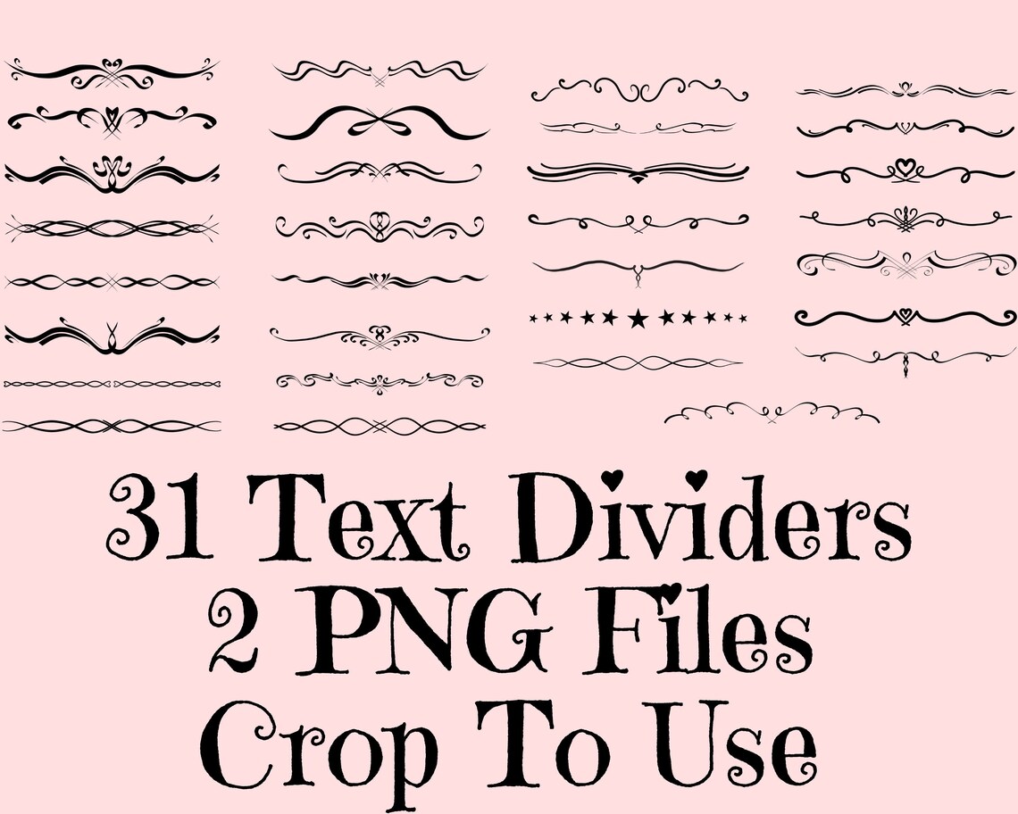 31 Pack of Stationery Text Dividers Borders Fancy Borders Elegant ...