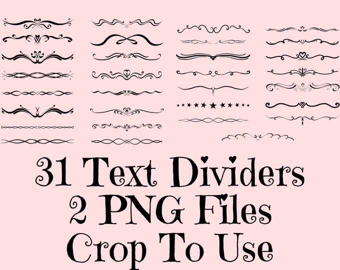 31 Pack of Stationery Text Dividers Borders Fancy Borders Elegant ...