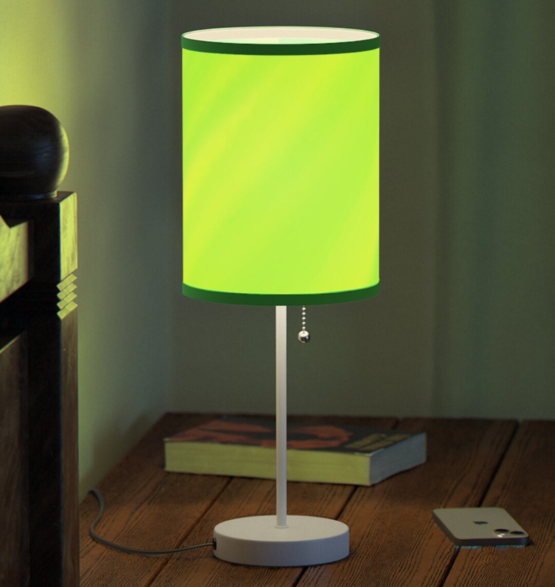 Modern Art Lamp Colored Paint Blend Colorful Green Paint Blend Table ...