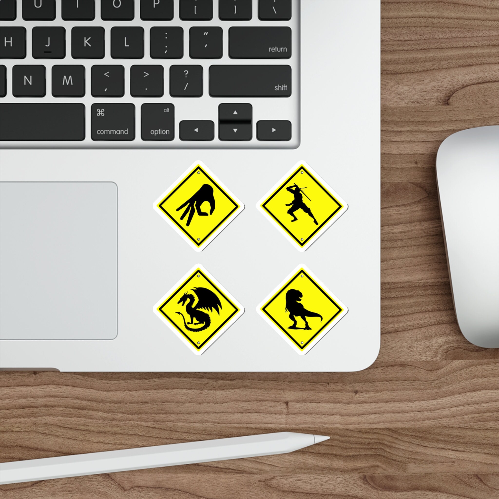 Caution Sign Stickers Multi-pack Circle Game Sticker Ninja Sticker ...