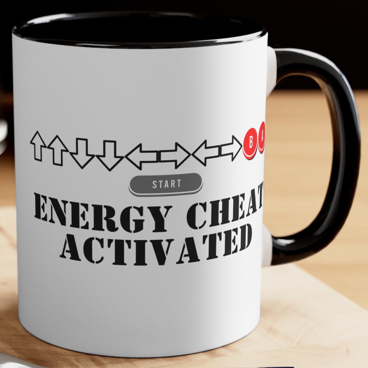 Energy Cheat Activated Gamer Mug Cheat Code Old School - Etsy