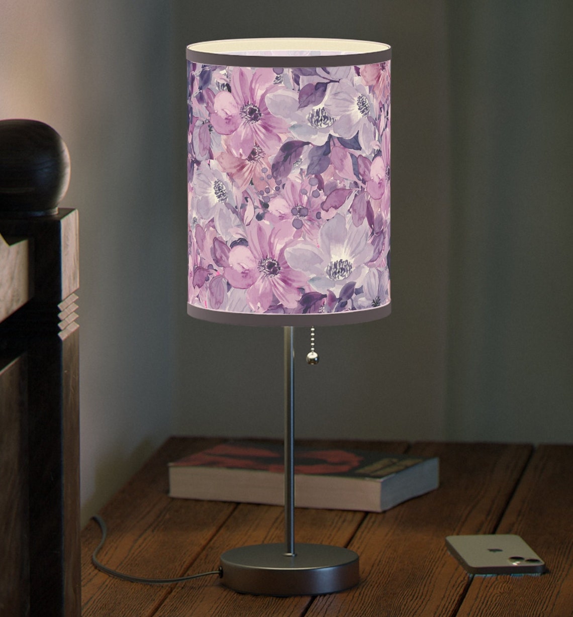 Watercolor Floral Pattern Table Lamp Desk Lamp - Etsy