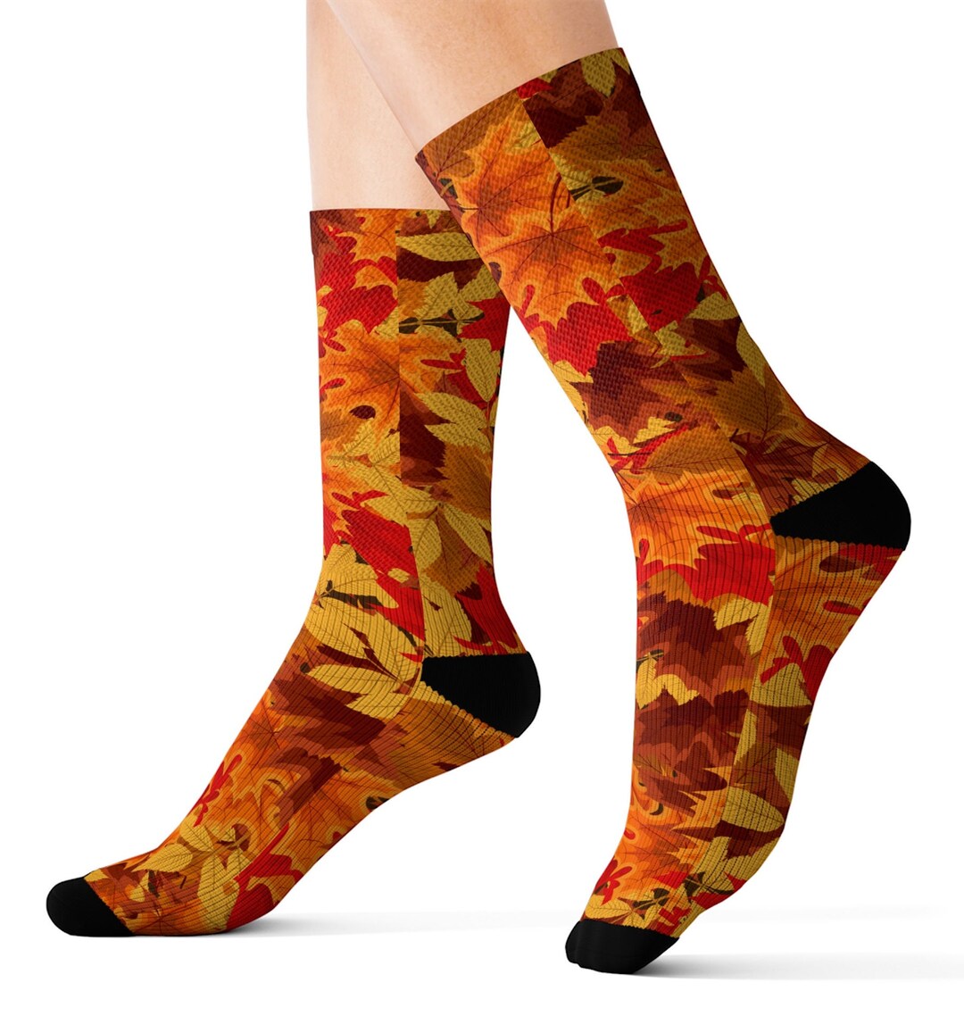 Beautiful Autumn Leaves Fall Leaves Socks Sublimation Socks Autumn ...