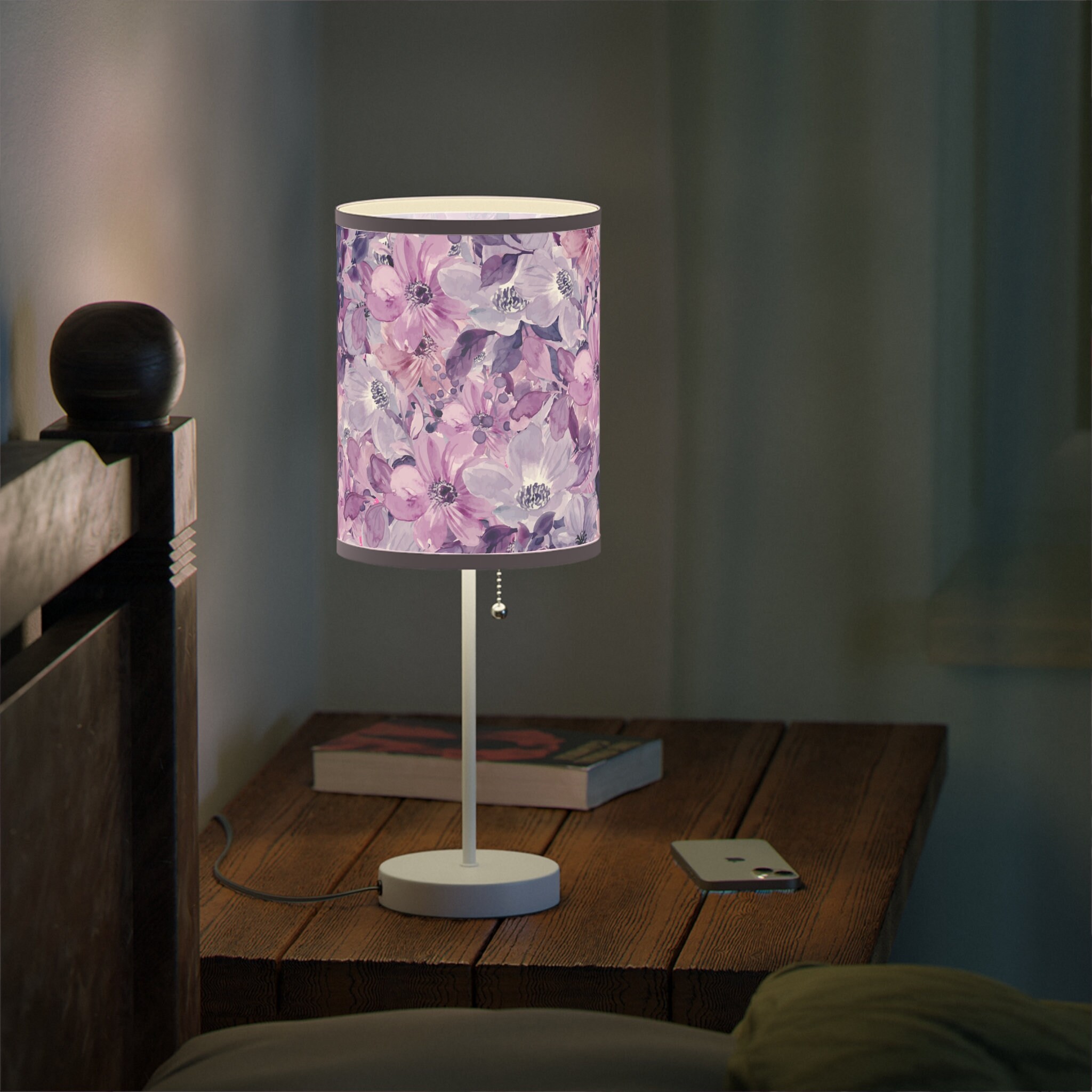 Watercolor Floral Pattern Table Lamp Desk Lamp - Etsy