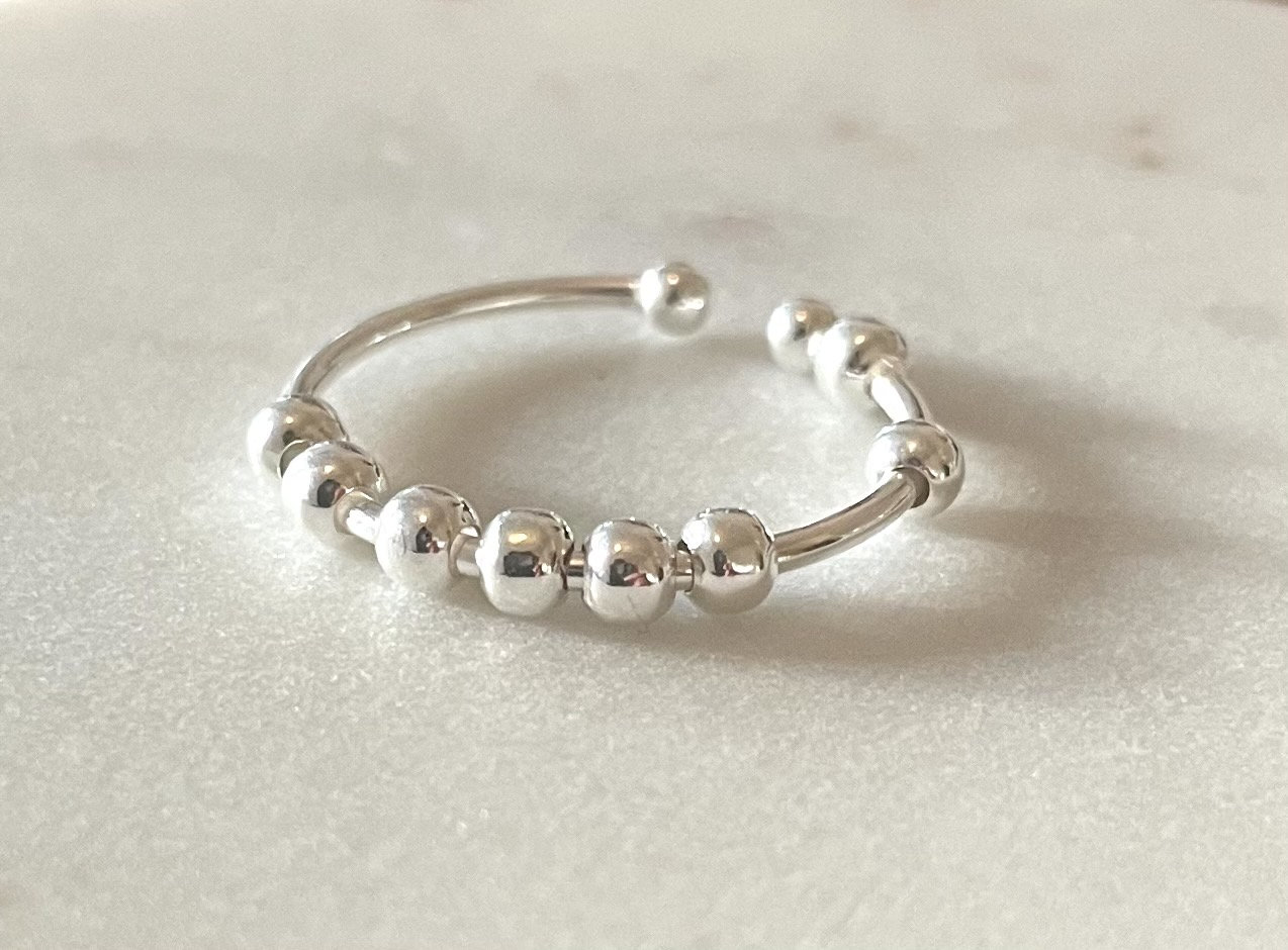 Anxiety Ring, Angst Ring, 925 Sterling Silber, verstellbarer Anti ...